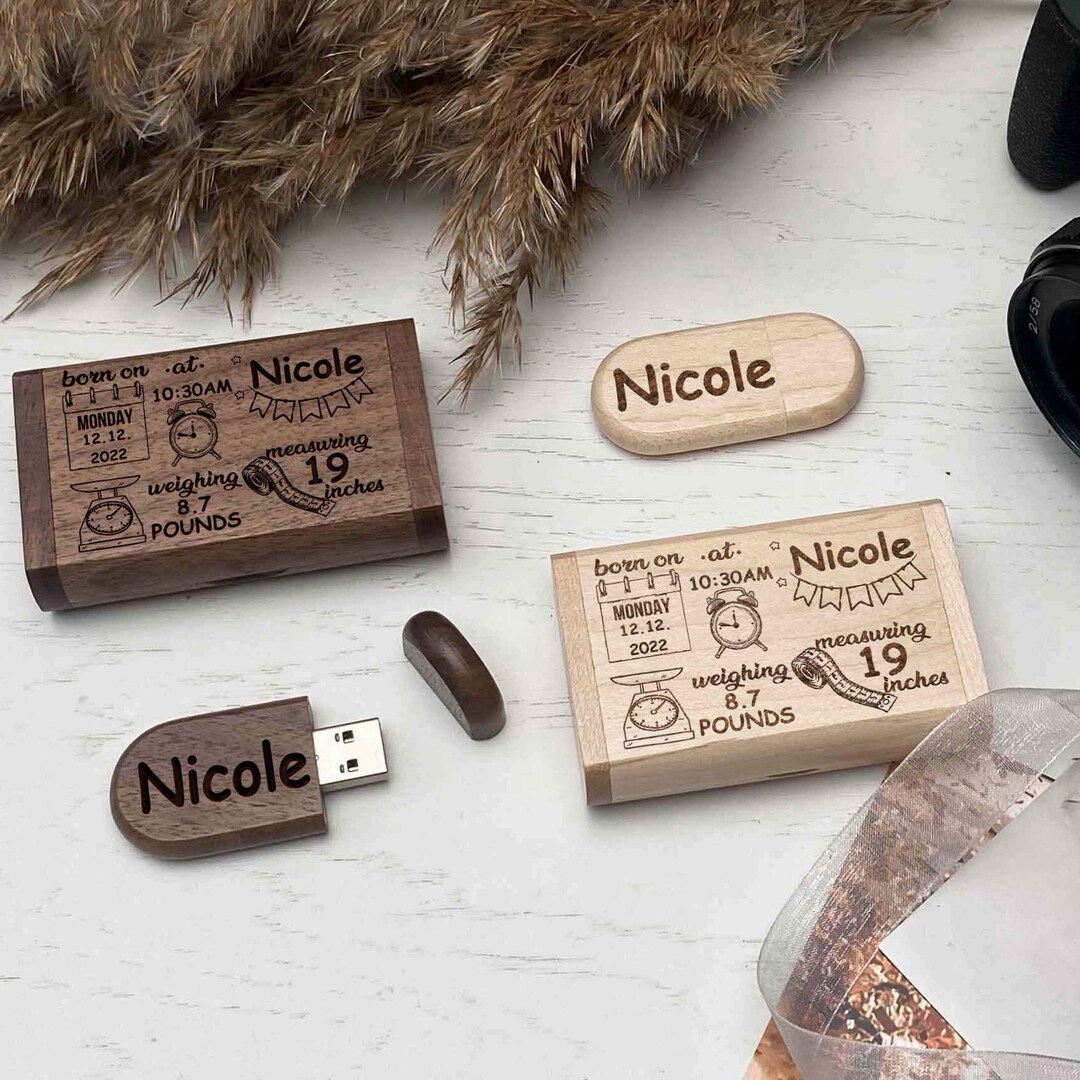 Personalized Memory Wooden USB Flash Drive Personalized Engraved Box ...