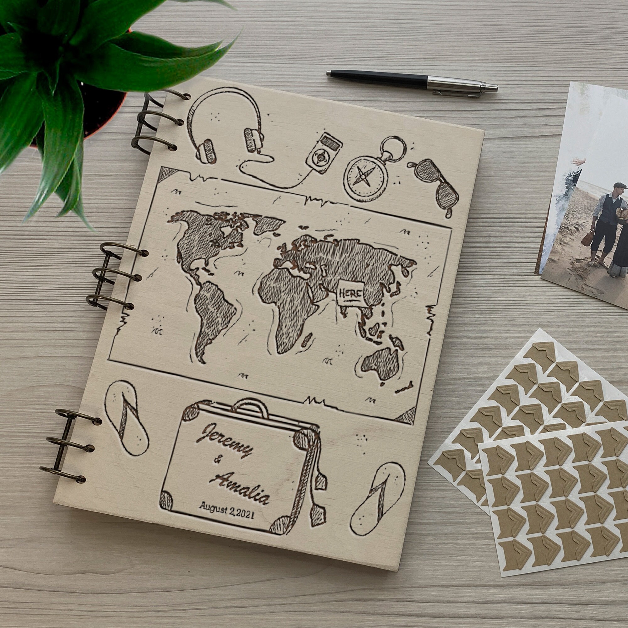 Reise Scrapbook Album Personalisiertes Holzalbum Geschenk für - Etsy.de