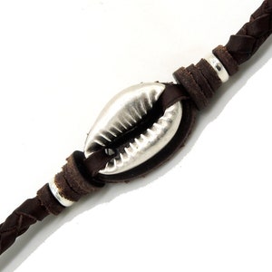 Leather Bracelet With Shell , Surfer Bracelet, Leather Bracelets for ...