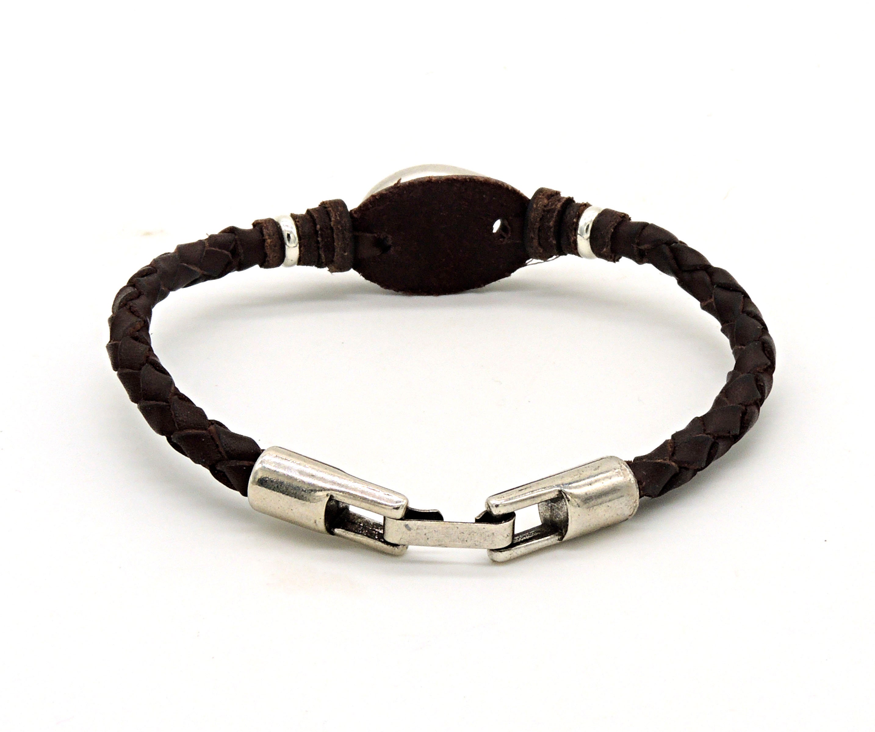 Leather bracelet with shell surfer bracelet leather | Etsy