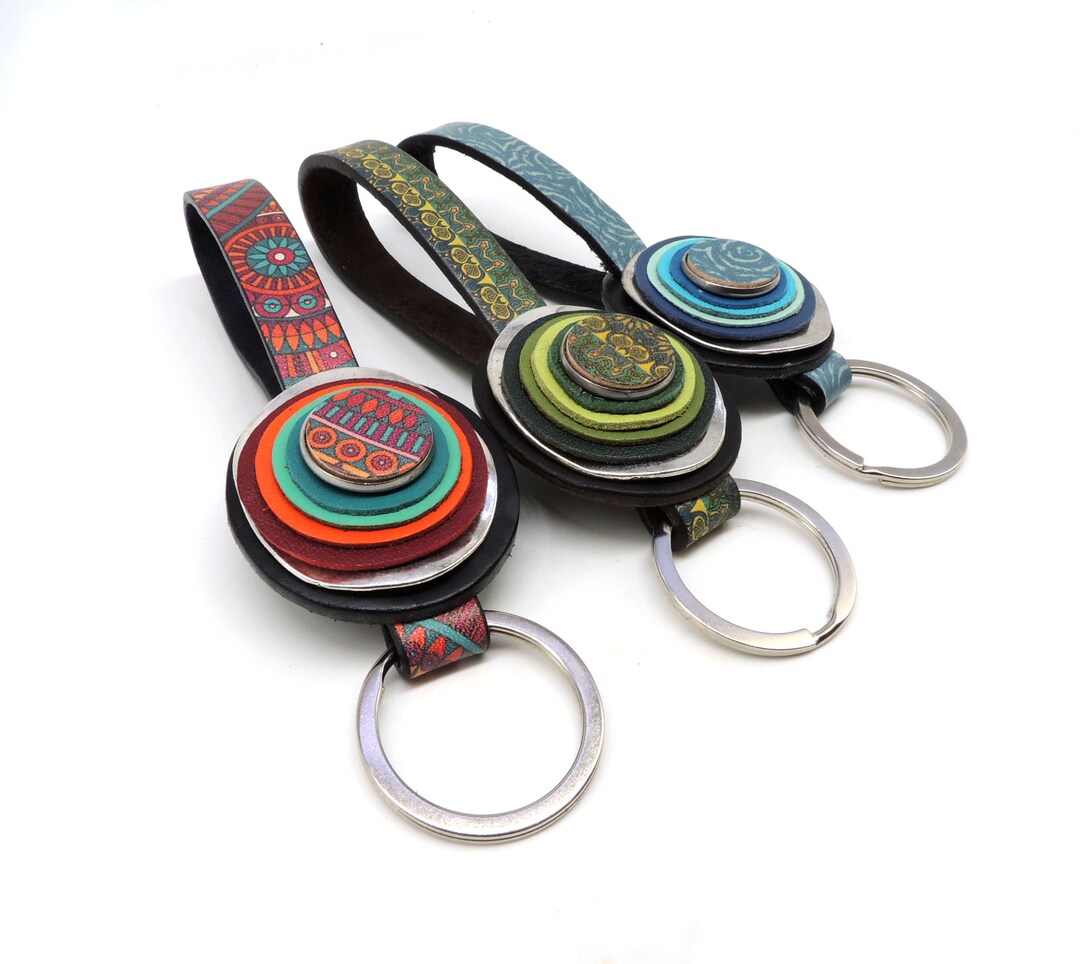 Handmade Keychain, Leather Keyring, Cute Gifts, Leather Car Keychain ...