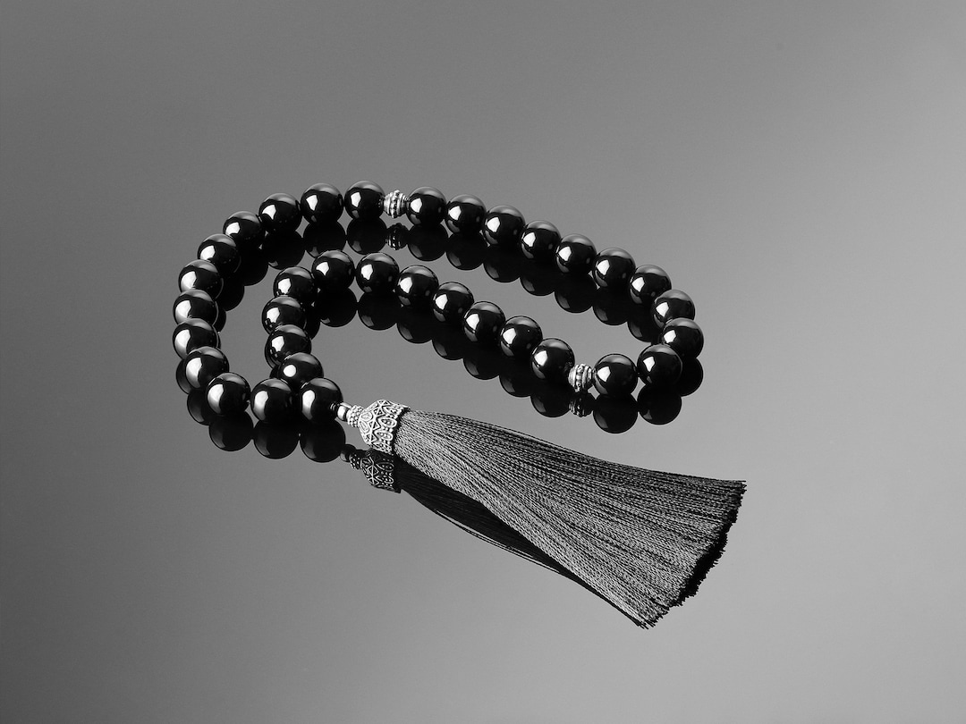 Rosary Onyx and Sterling Silver, Muslim, Baptism Gift 33 Beads - Etsy