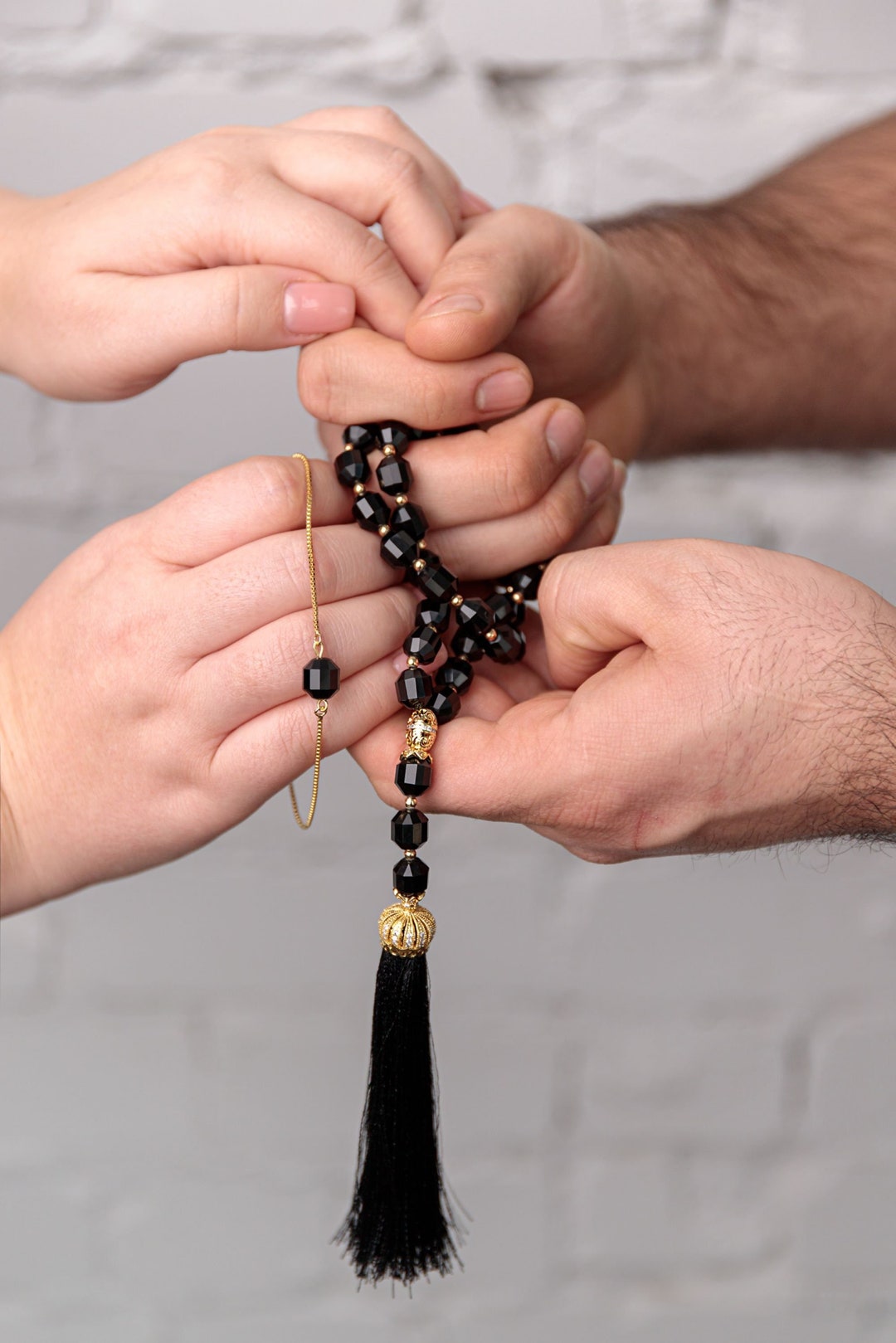 Orthodox Wedding Gift, Rosary and Bracelet From Black Onyx, Prayer Rope ...