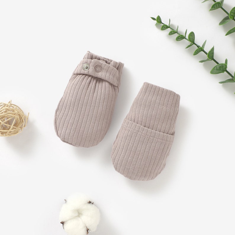 Tiny Alpaca | Organic Cotton Newborn Ribbed Snap Mittens With Cover | 0 ...