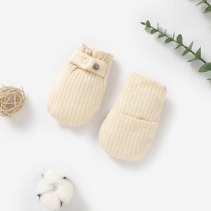 Tiny Alpaca | Organic Cotton Newborn Ribbed Snap Mittens With Cover | 0 ...
