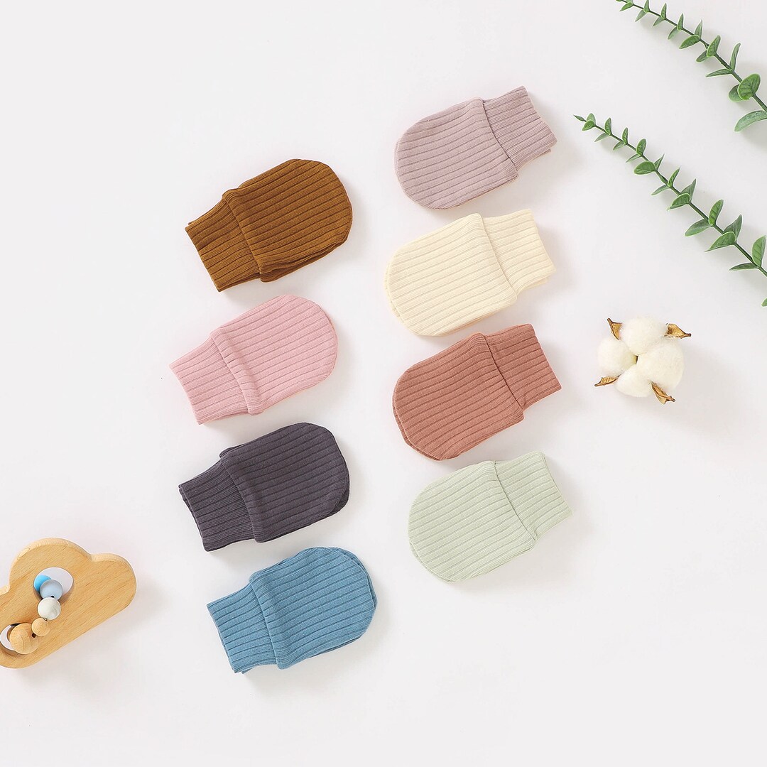Tiny Alpaca | Organic Cotton Newborn Ribbed Mittens | 0-6 Months ...