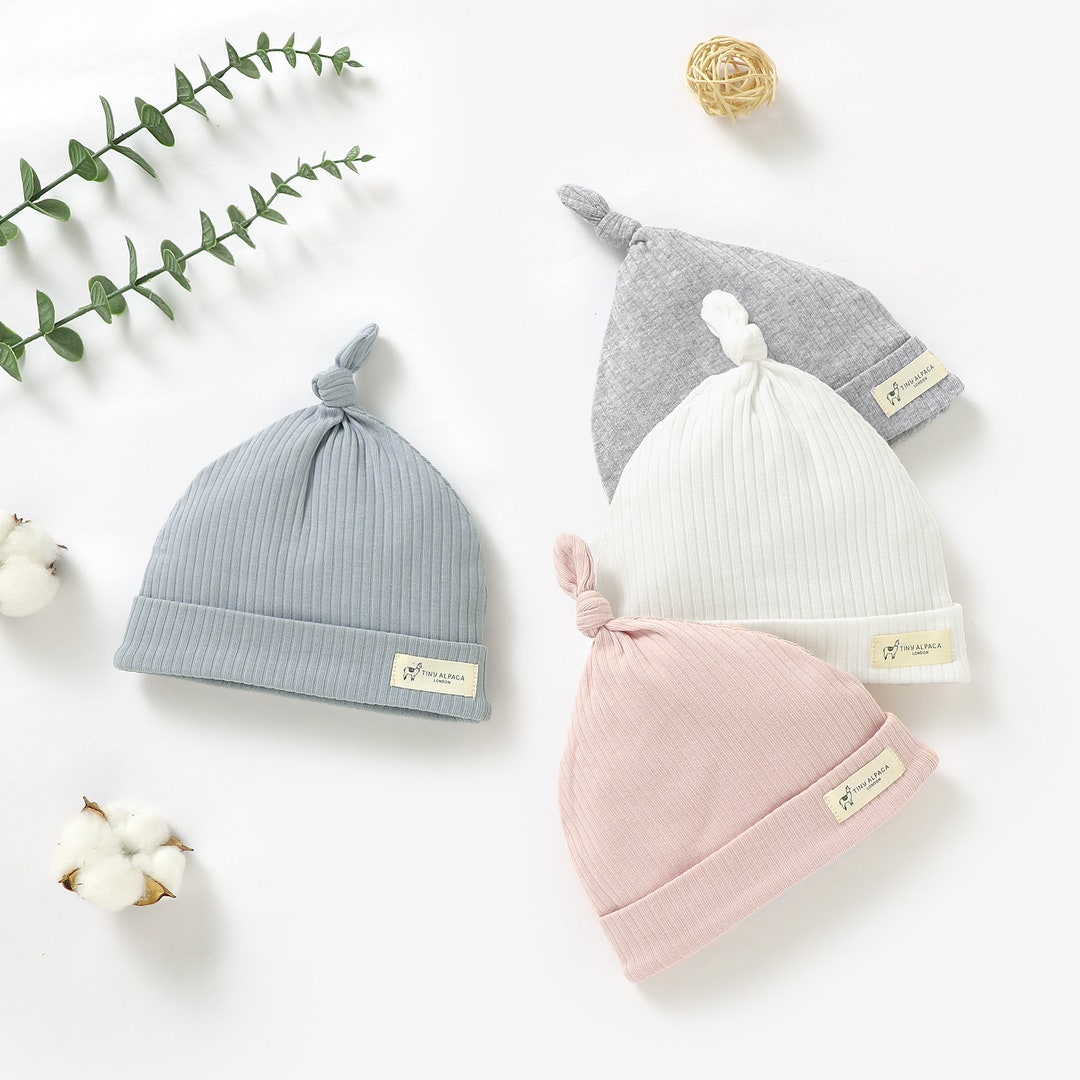 Organic Cotton Baby Hats | Ribbed Hat 0-6 Months | Gender Neutral Baby ...