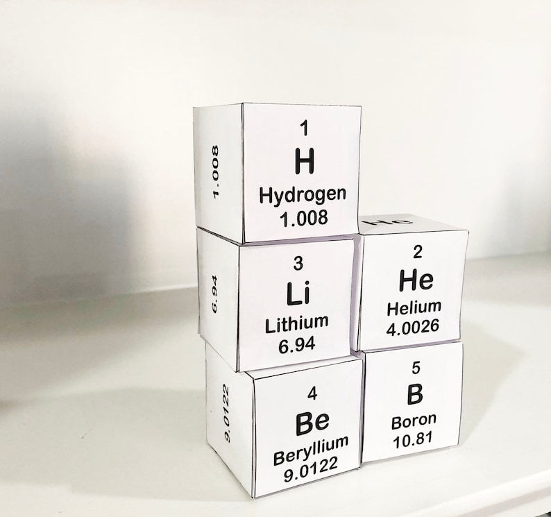 Periodic Table of Elements Cube Cut Outs - Etsy