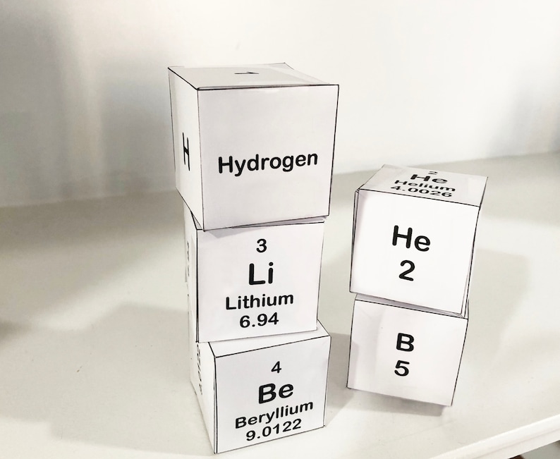 Periodic Table of Elements Cube Cut Outs - Etsy
