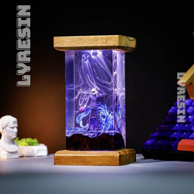 Go,jo Sa,toru Ju,jutsu Kai,sen Epoxy Resin Wood Lamp - Etsy