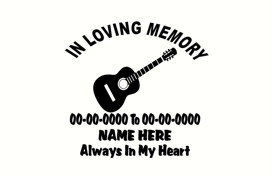 In Loving Memory of Acoustic Guitar Design Decal Sticker - Etsy
