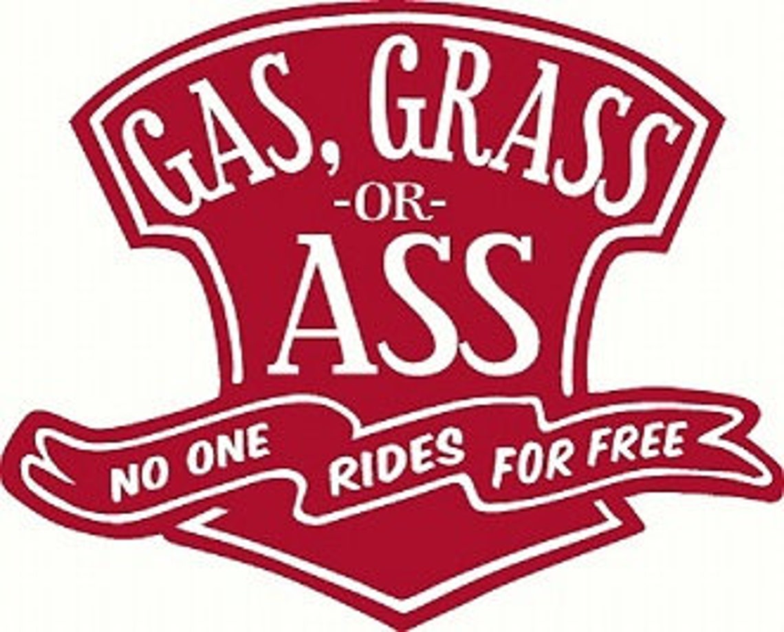 Gas, Grass or Ass Design Auto Decal Sticker - Etsy