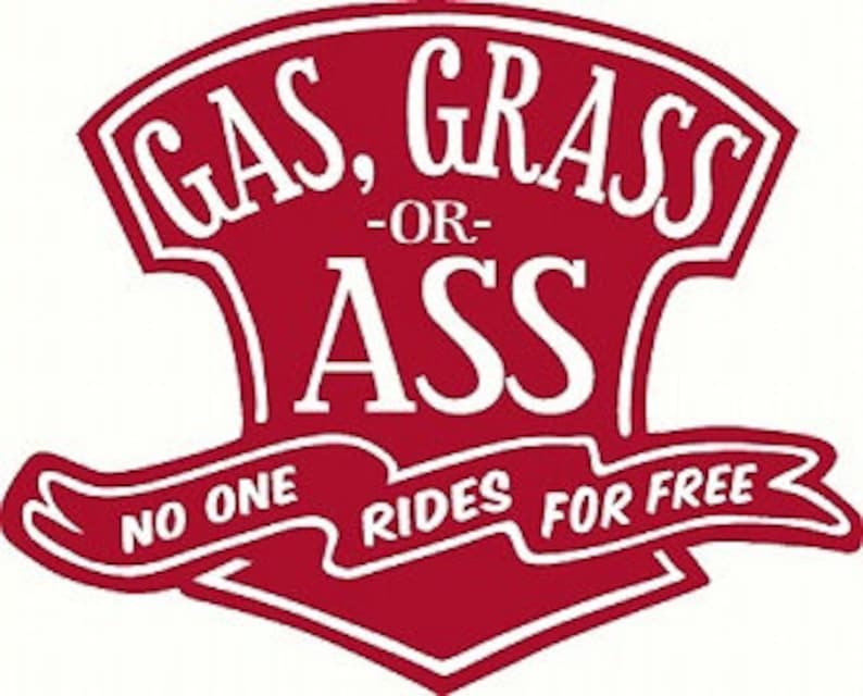 Gas, Grass or Ass Design Auto Decal Sticker - Etsy