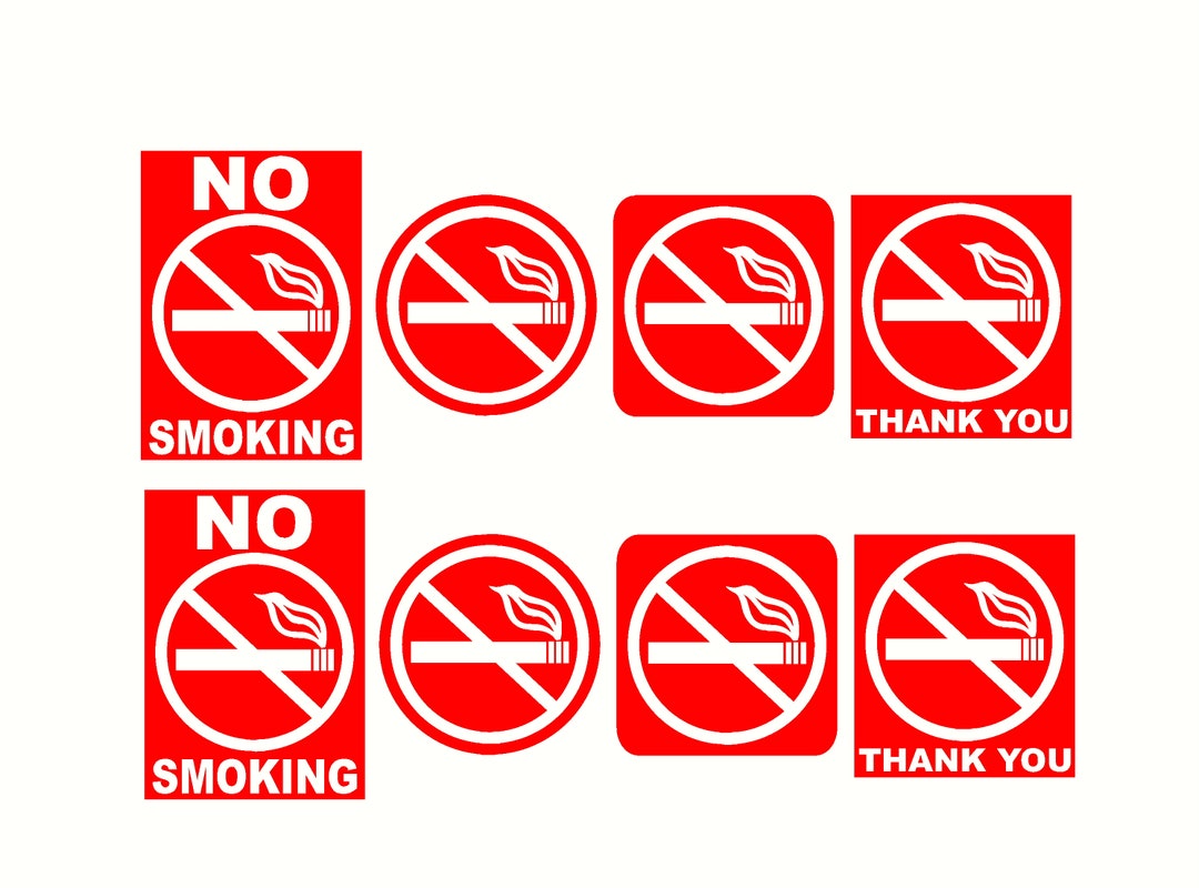 No Smoking 8 Pack No Smoking Decals 8 Stickers Decal Sticker - Etsy