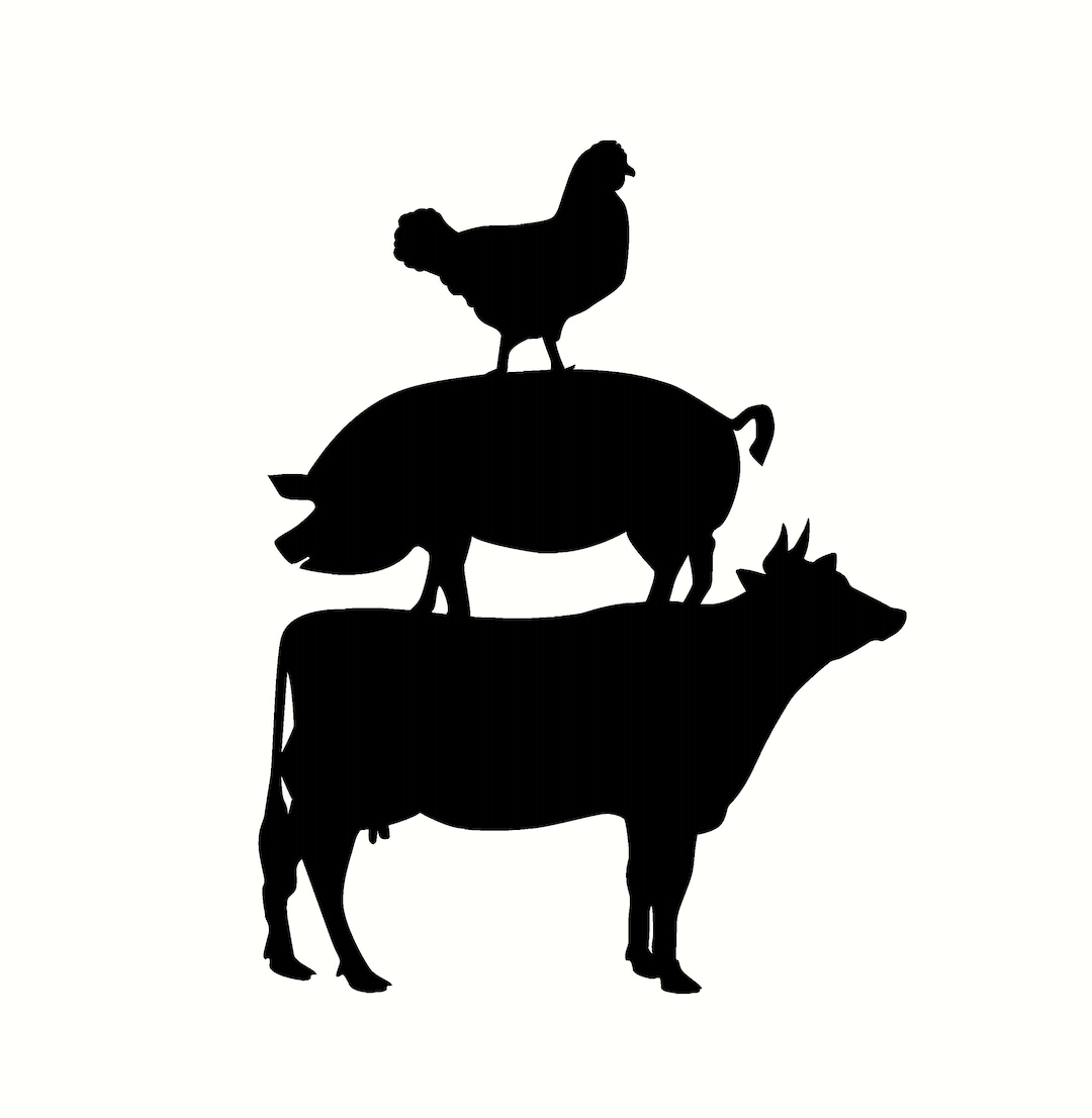 Cow Pig Chicken Design Decal Sticker - Etsy