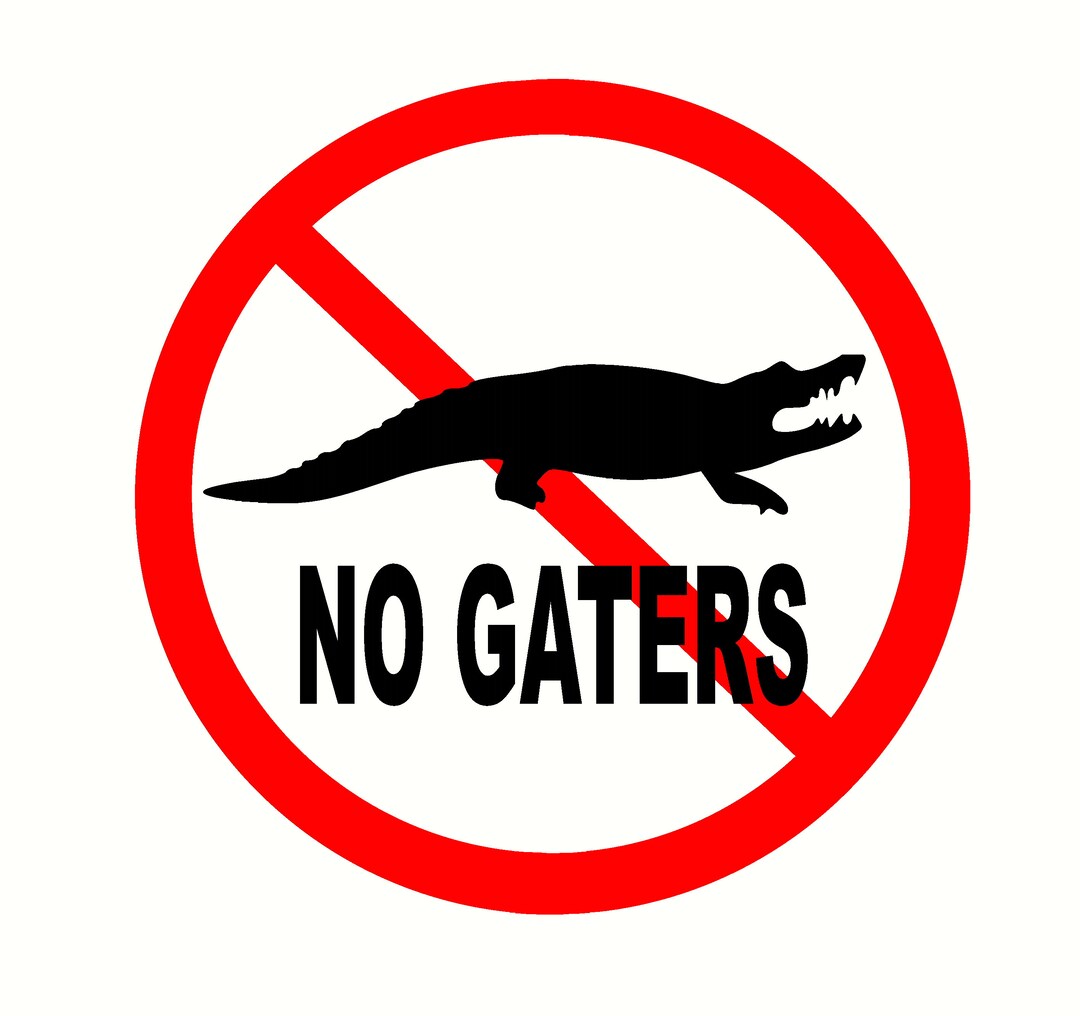 No Gators Design Mini Sign Decal - Etsy