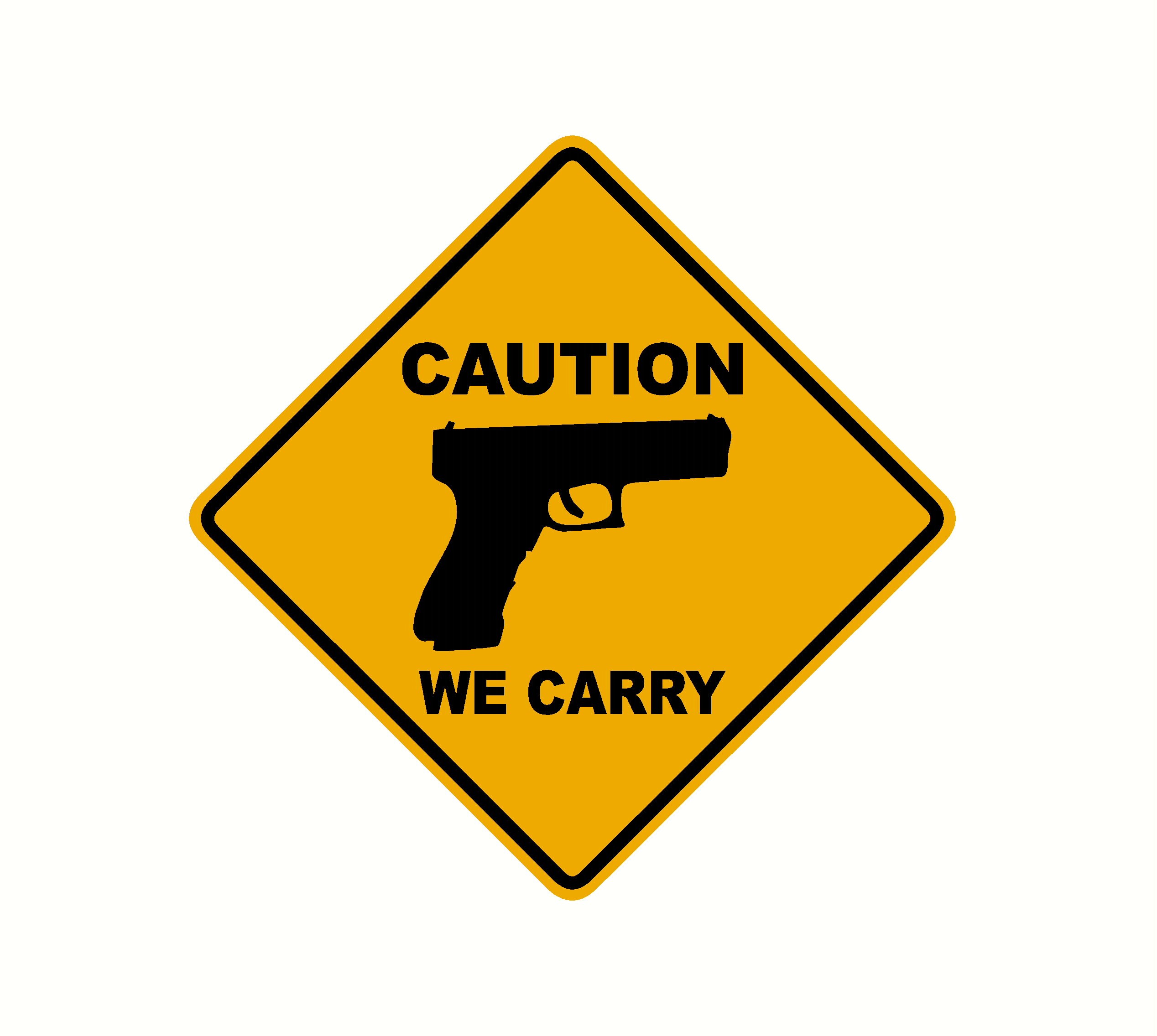 Caution We Carry Mini Road Sign Decal Sticker - Etsy
