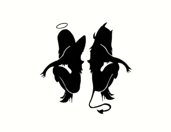 Devil and Angel Girls Sexy Decal Sticker 5 X 2.50 Each - Etsy