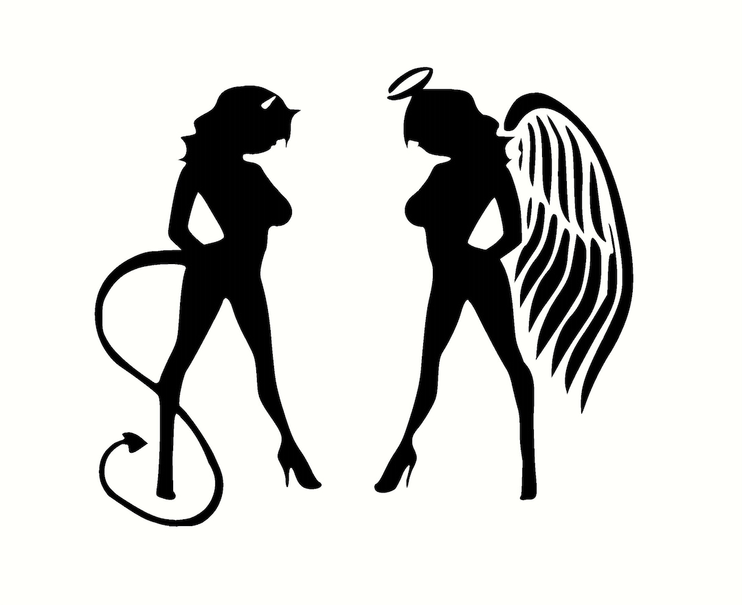 Angel and Devil Girls Auto Decal Sticker Vinyl Art Both Each 3"x 5" - Etsy