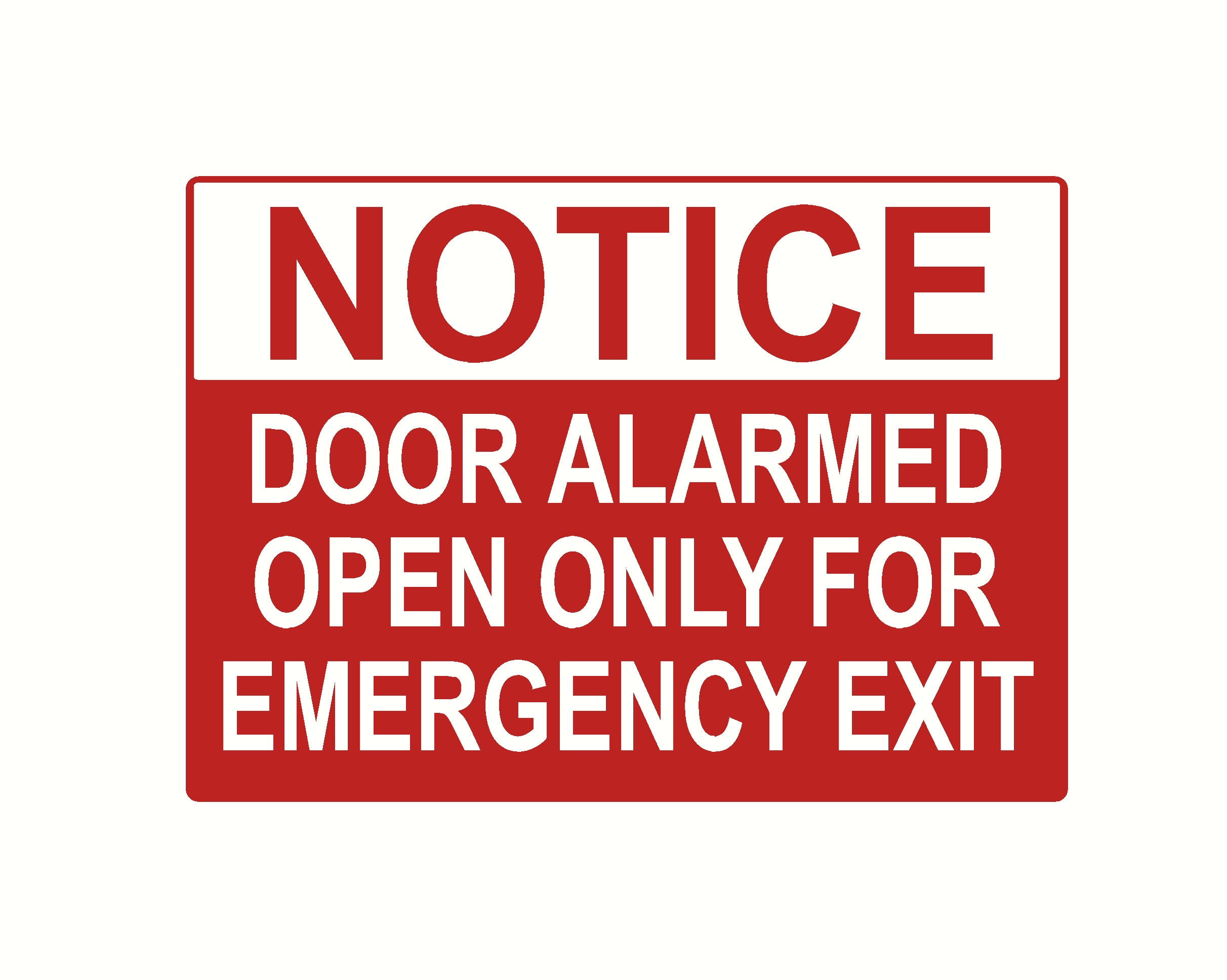 Notice Door Alarmed Openonly for Emergency Exit Decal Sticker - Etsy