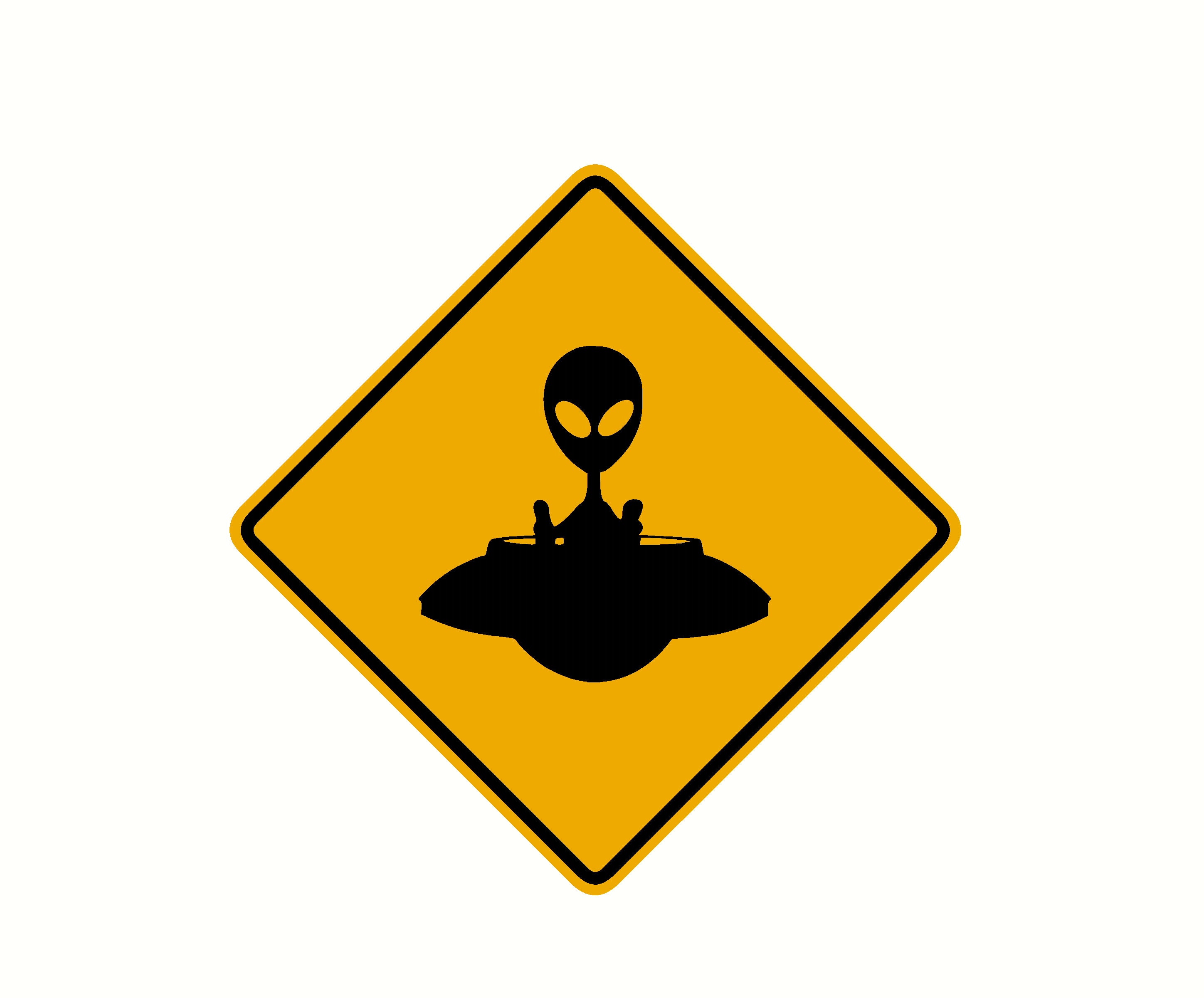 Alien crossing mini road sign decal sticker | Etsy