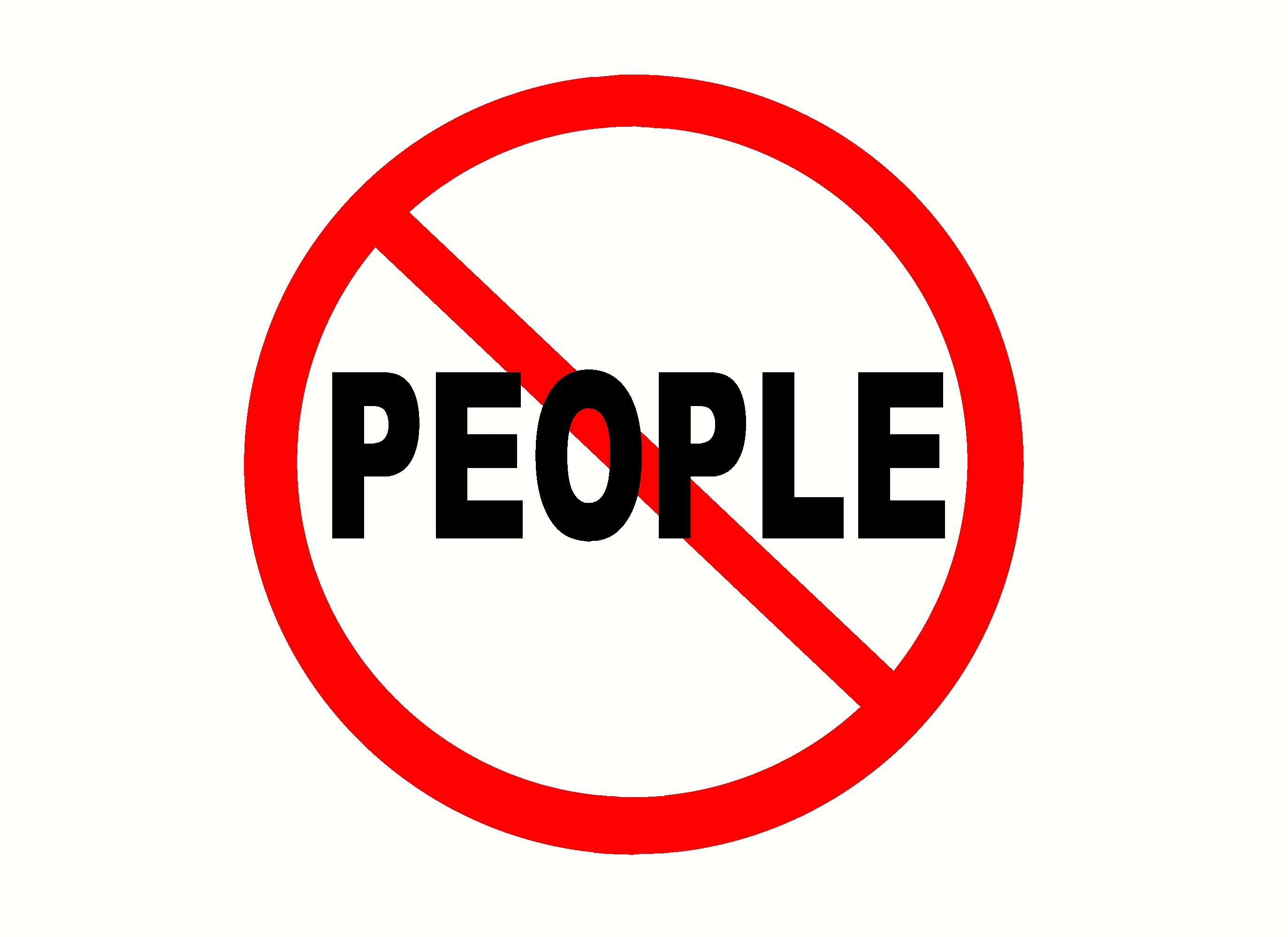 No people design mini sign decal sticker | Etsy