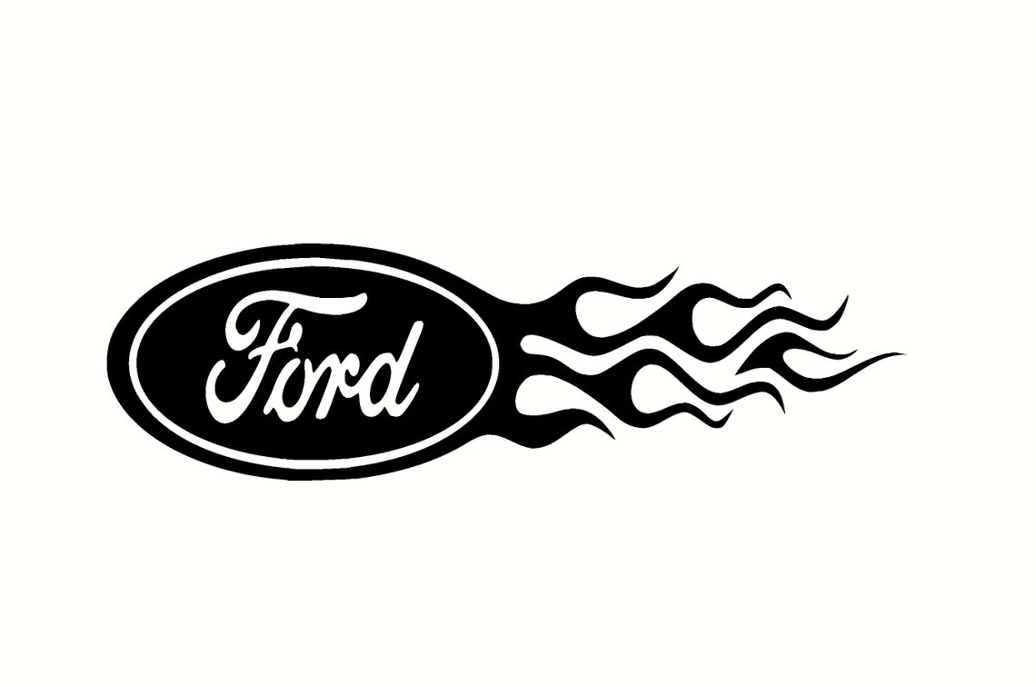 Flaming Ford Logo Decals Set of 2 Each Right Left Ford Logo Flame ...