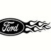 Flaming Ford Logo Decals Set of 2 Each Right Left Ford Logo Flame ...