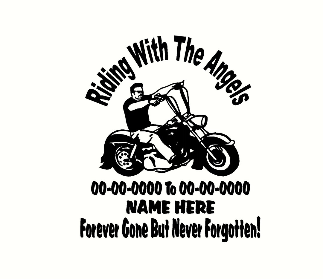 Riding With the Angels in Memory of Harley Motorcycle Design Decal - Etsy