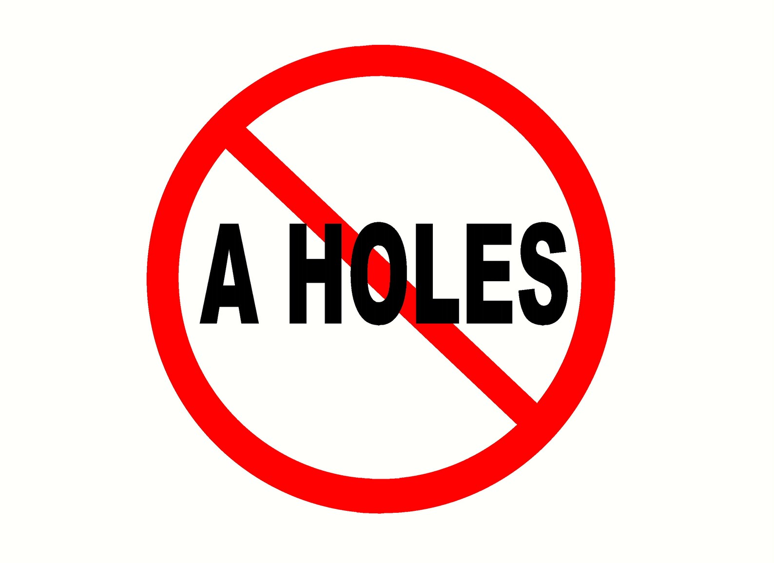 No A Holes Design Mini Sign Decal - Etsy