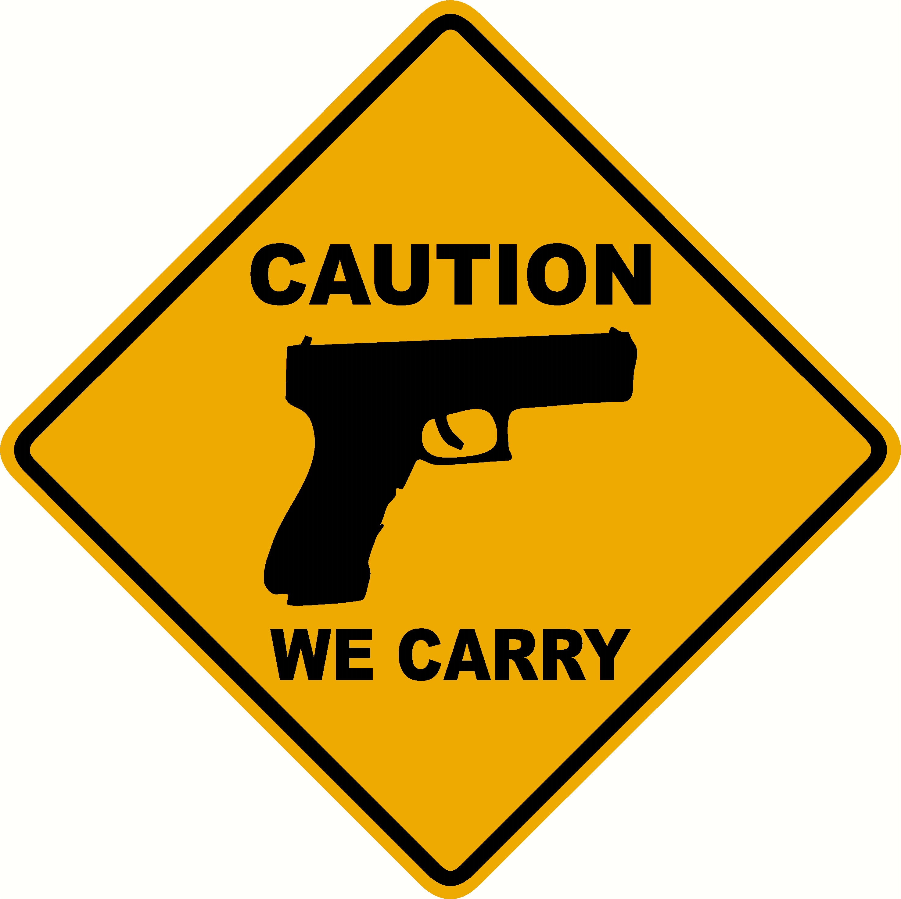 Caution We Carry Mini Road Sign Decal Sticker | Etsy