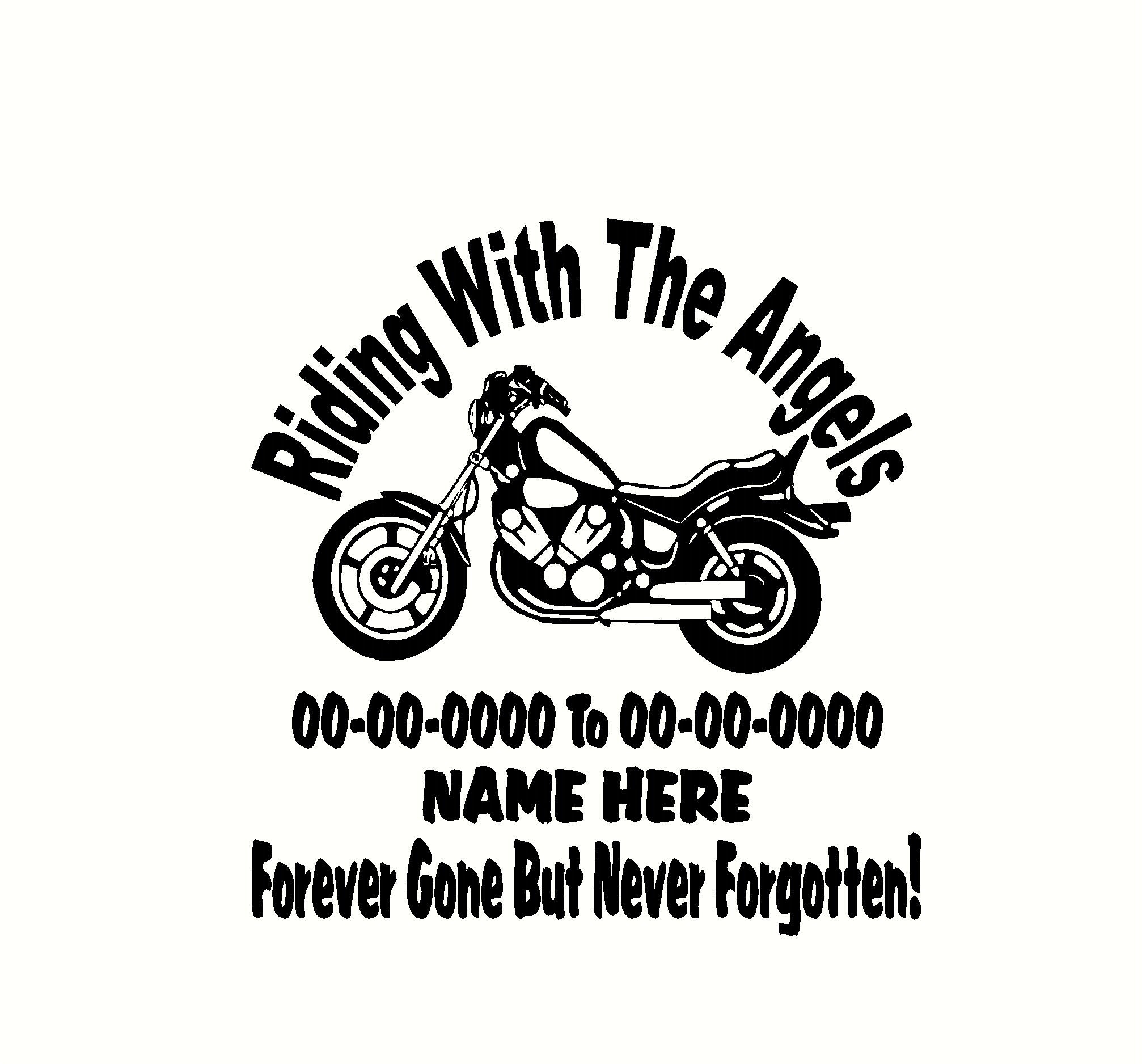 Riding with the angels in memory of motorcycle design decal | Etsy