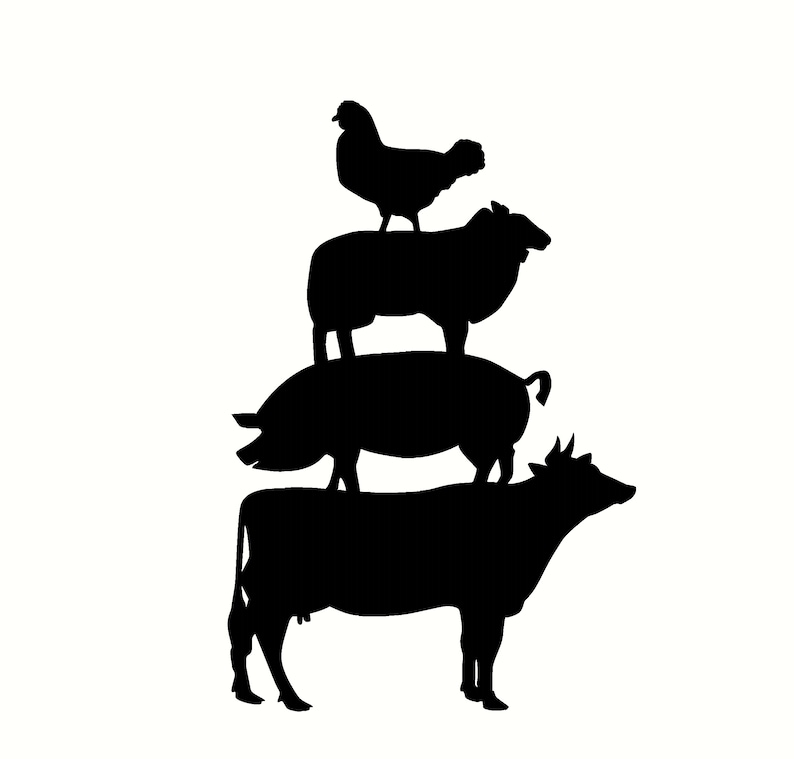 Cow Pig Sheep Chicken Design Decal Sticker - Etsy