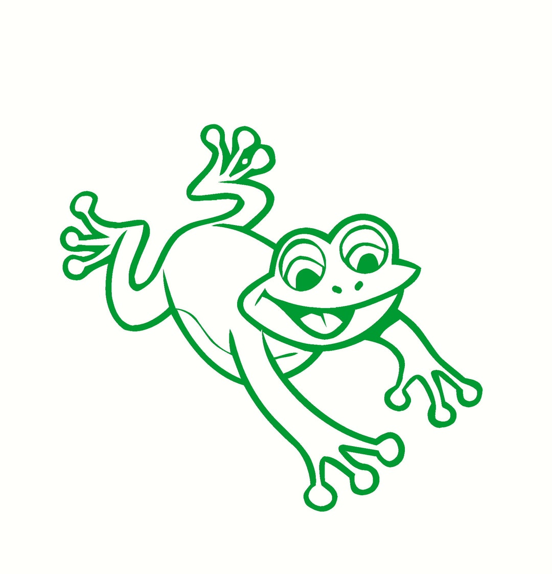 Frog Hopping Decal Vinyl Art Any Smooth Surface Decal 5"x 6" - Etsy