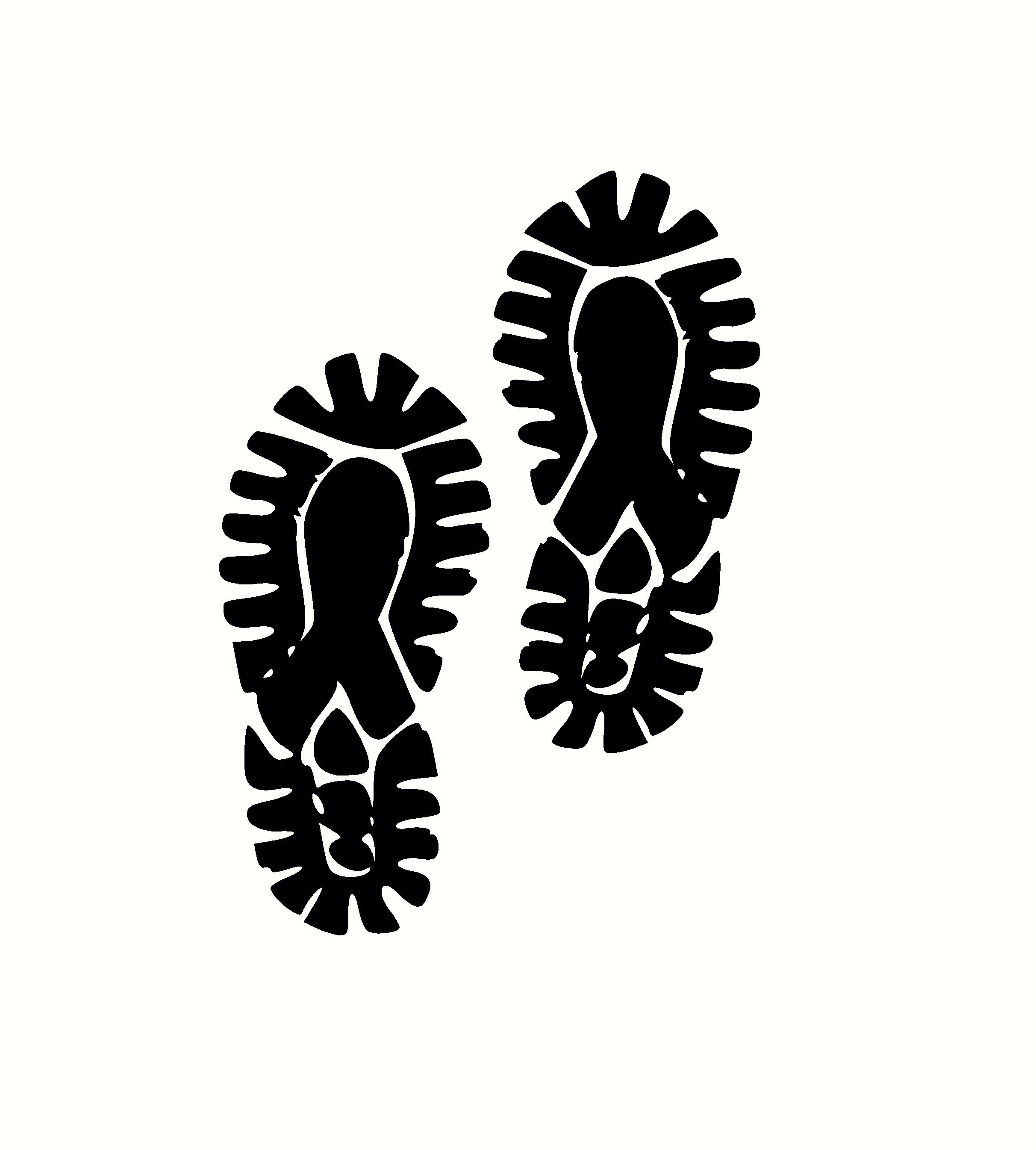 Shoe Prints Follow the Print Shoe Decals 2 Both Left and Right 3.75 X 8 ...