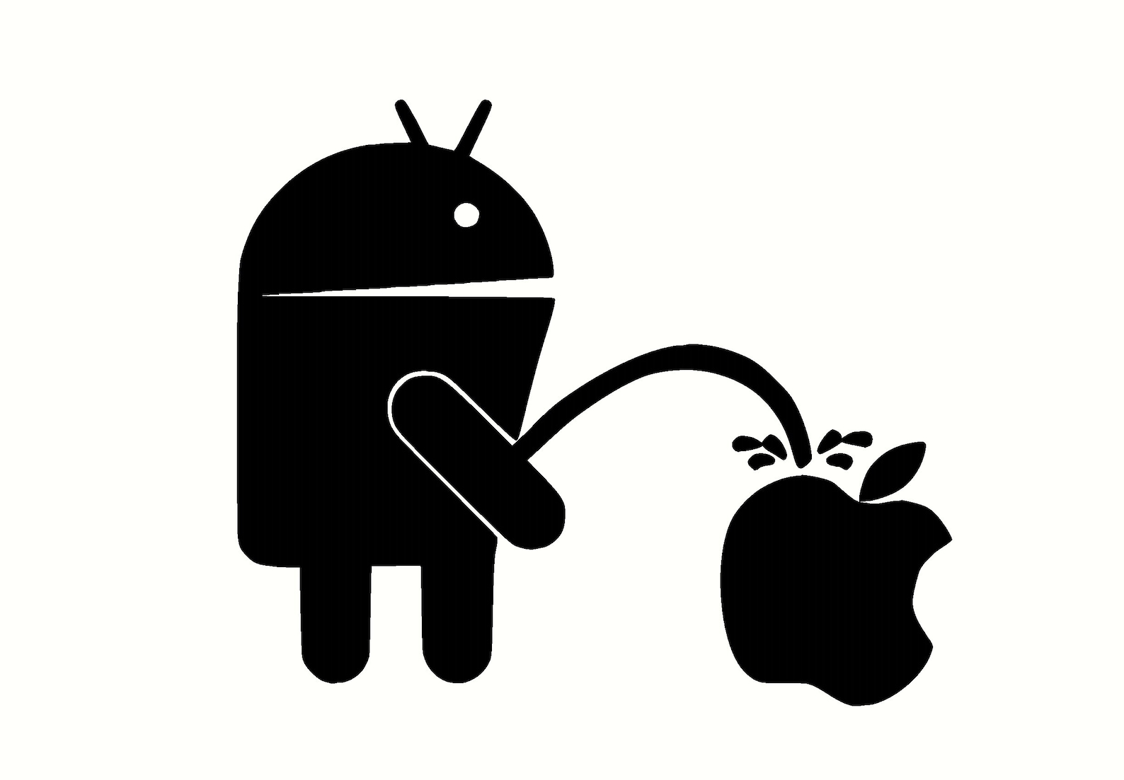 Android Pee on Apple Android Lovers Decal Sticker 4.50 X 6.00 - Etsy