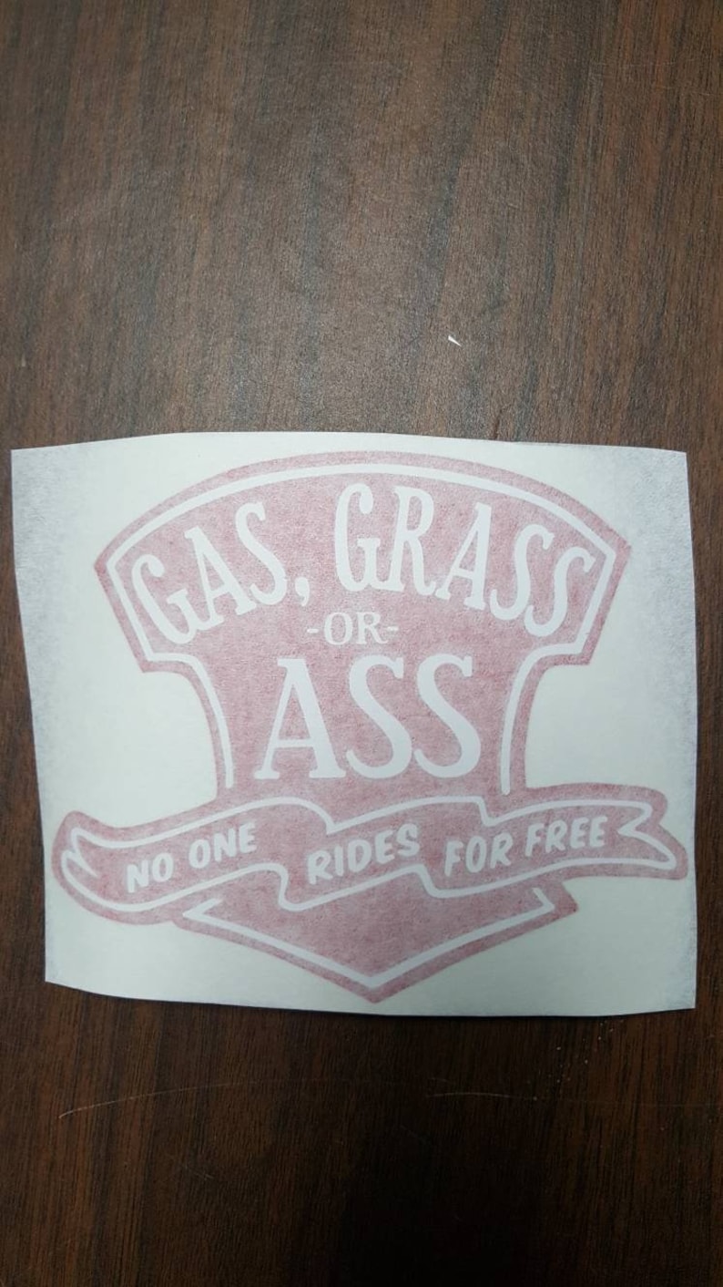 Gas Grass or Ass Design Auto Decal Sticker - Etsy