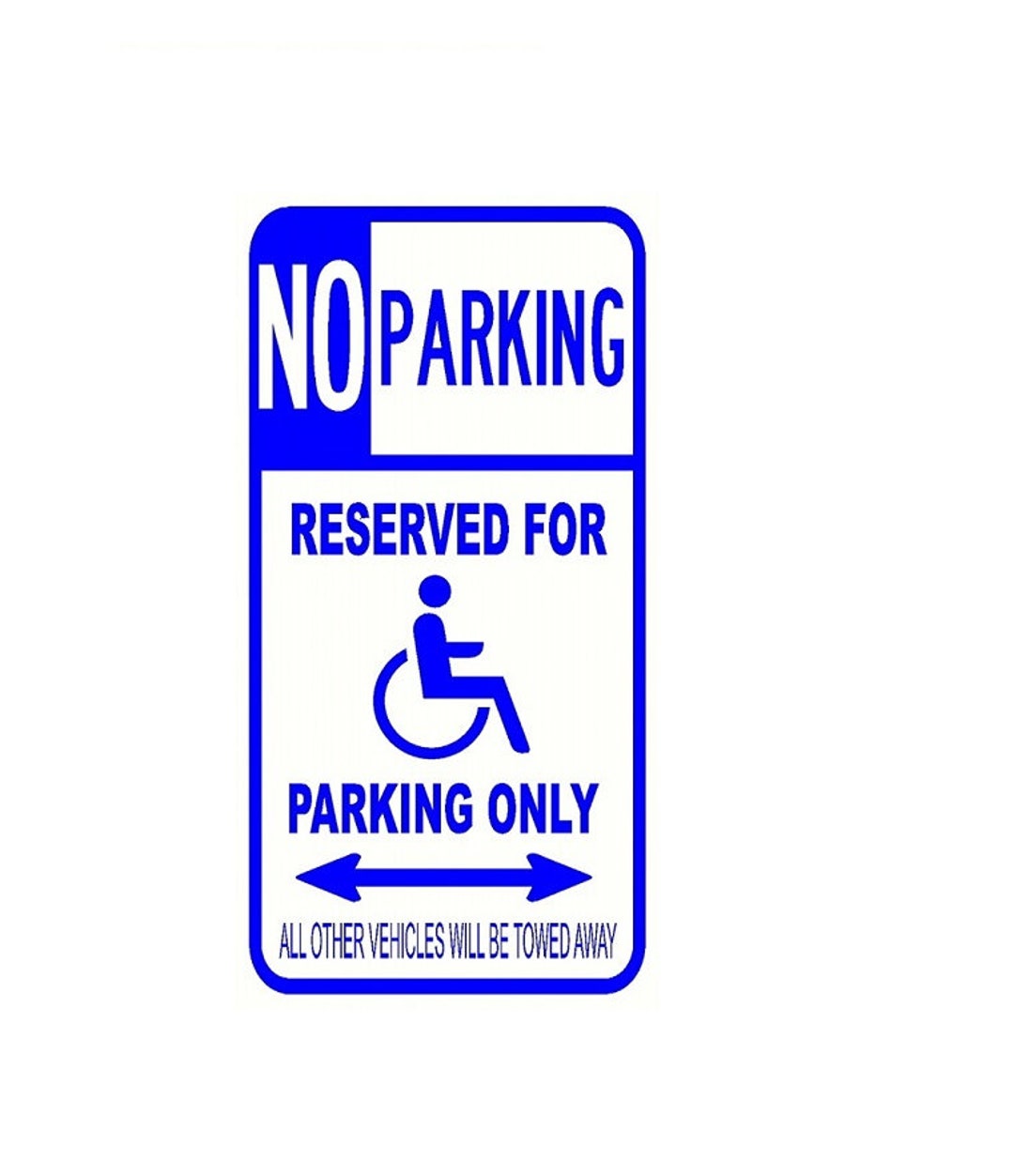 Handicap Reserved Mini Road Sign Decal 5.50 X 8.50 - Etsy
