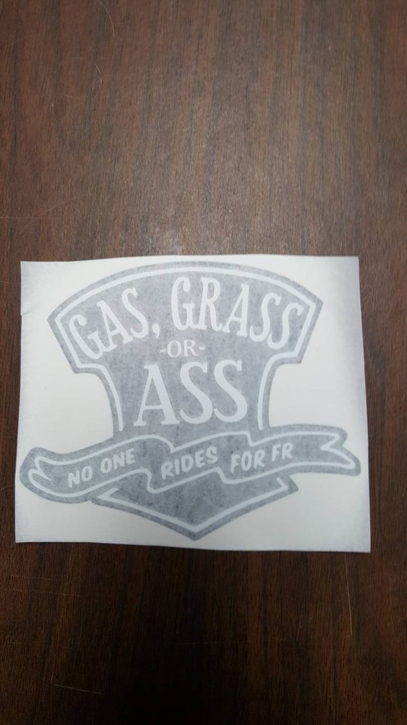 Gas, Grass or Ass Design Auto Decal Sticker - Etsy