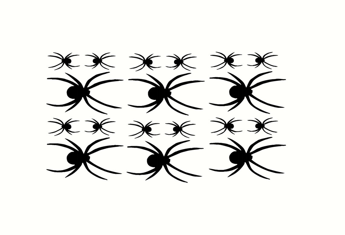 Web Spiders 6 Large 12 Samller Decals Stickers L-3x4 S-1.5x2.5 - Etsy
