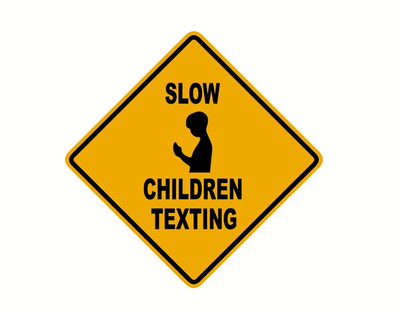 Slow Children Texting Mini Road Sign Decal Sticker 6x - Etsy UK