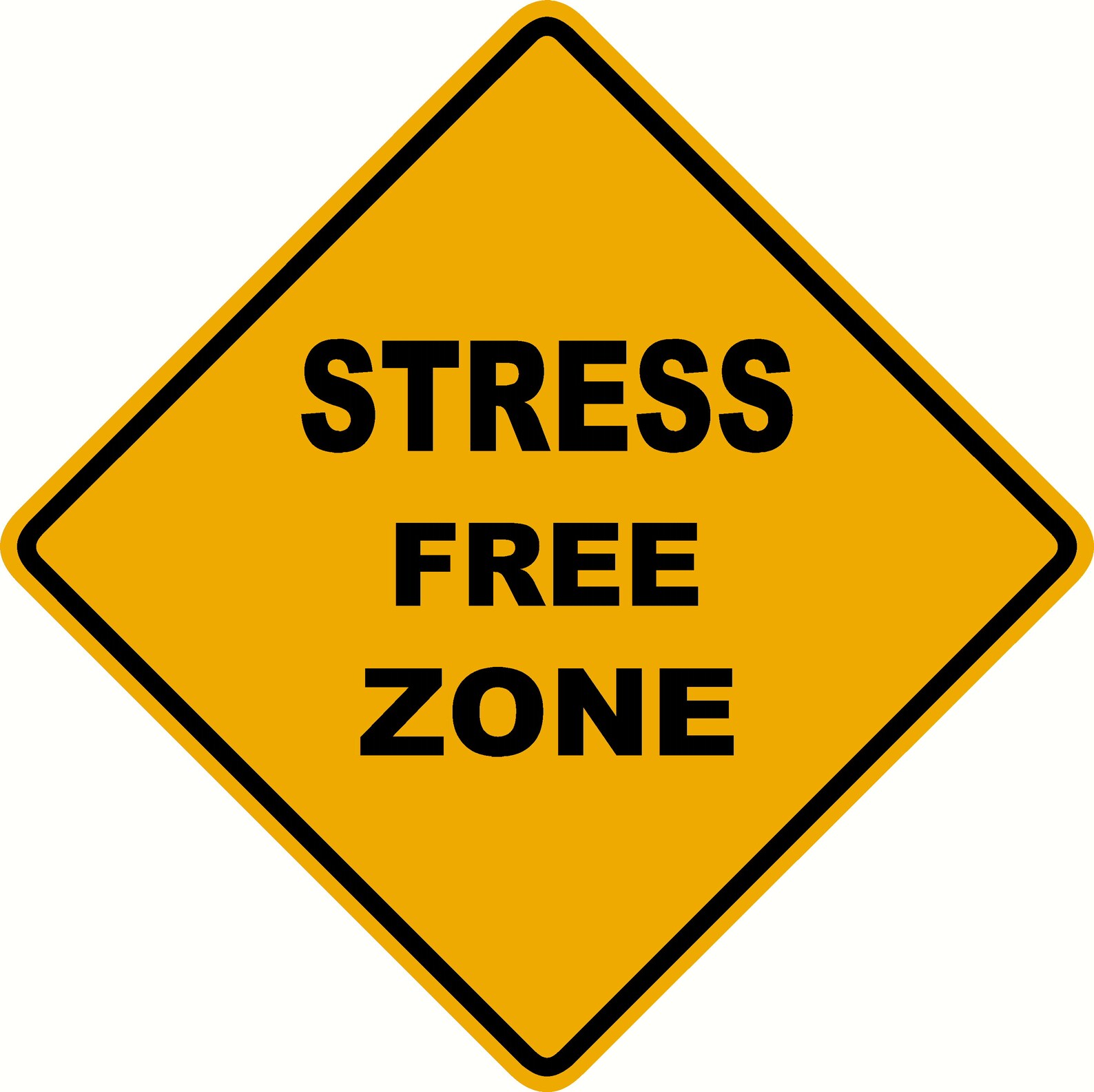 Stress Free Zone Mini Road Sign Decal Sticker - Etsy