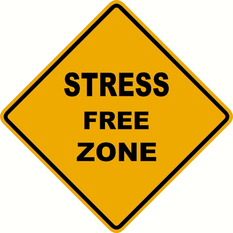 Stress Free Zone Mini Road Sign Decal Sticker - Etsy