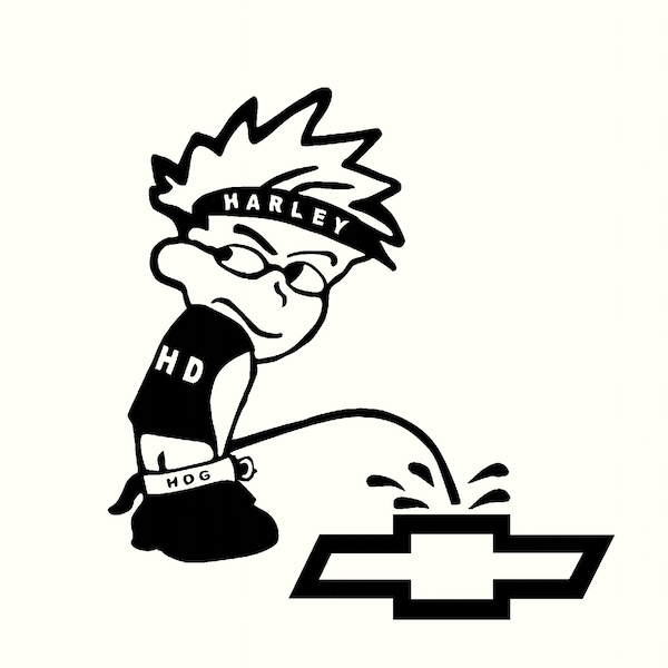Peeing on Chevy Sticker - Etsy
