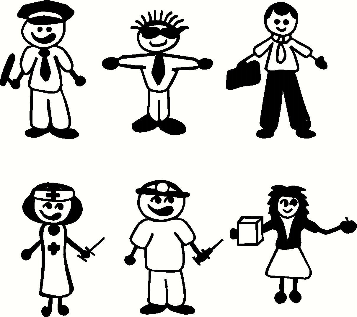 Vinyl decals 6 pack working stick people design decal sticker | Etsy