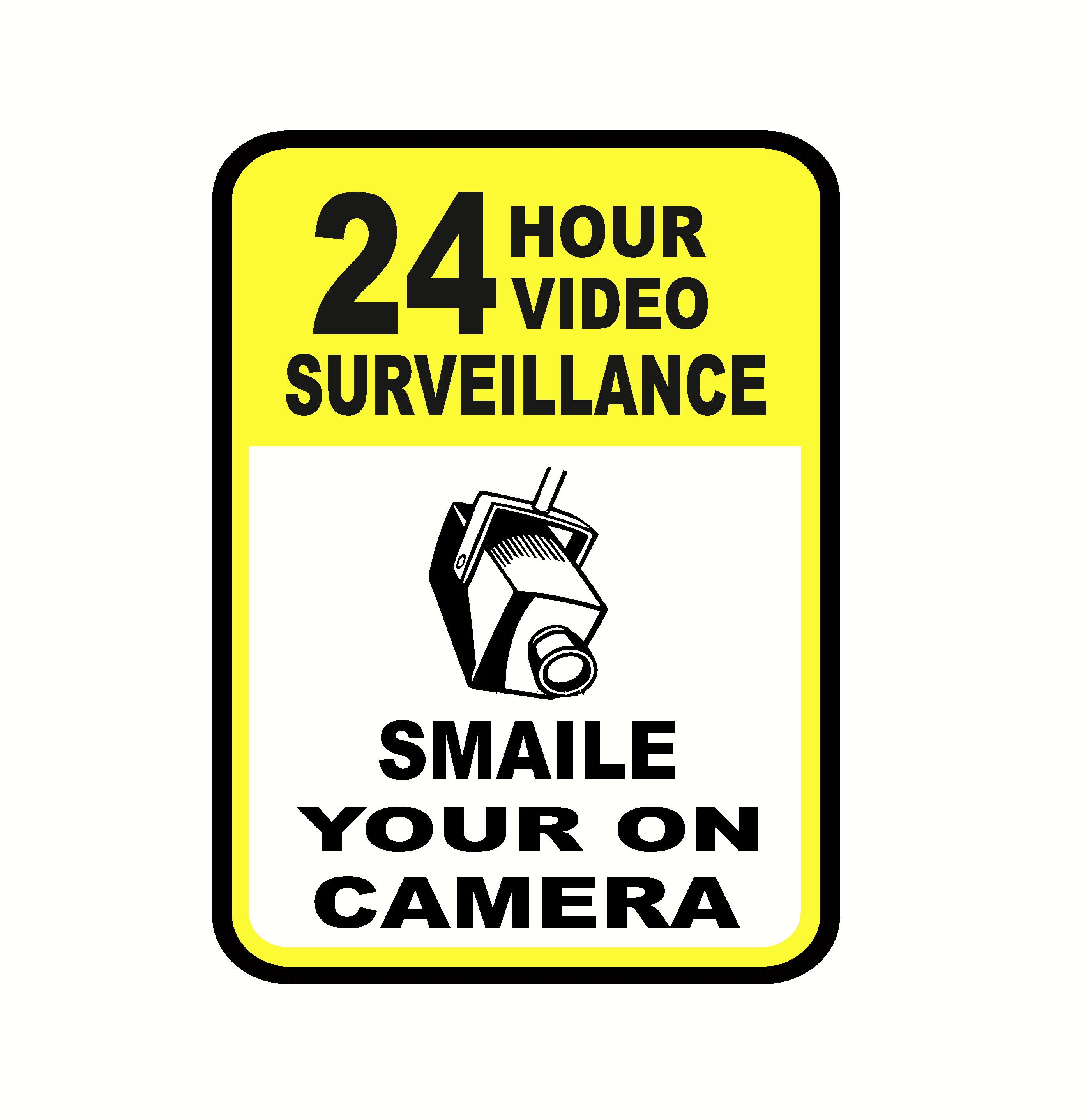 24 hour video surveillance smile your on camera design sticker | Etsy