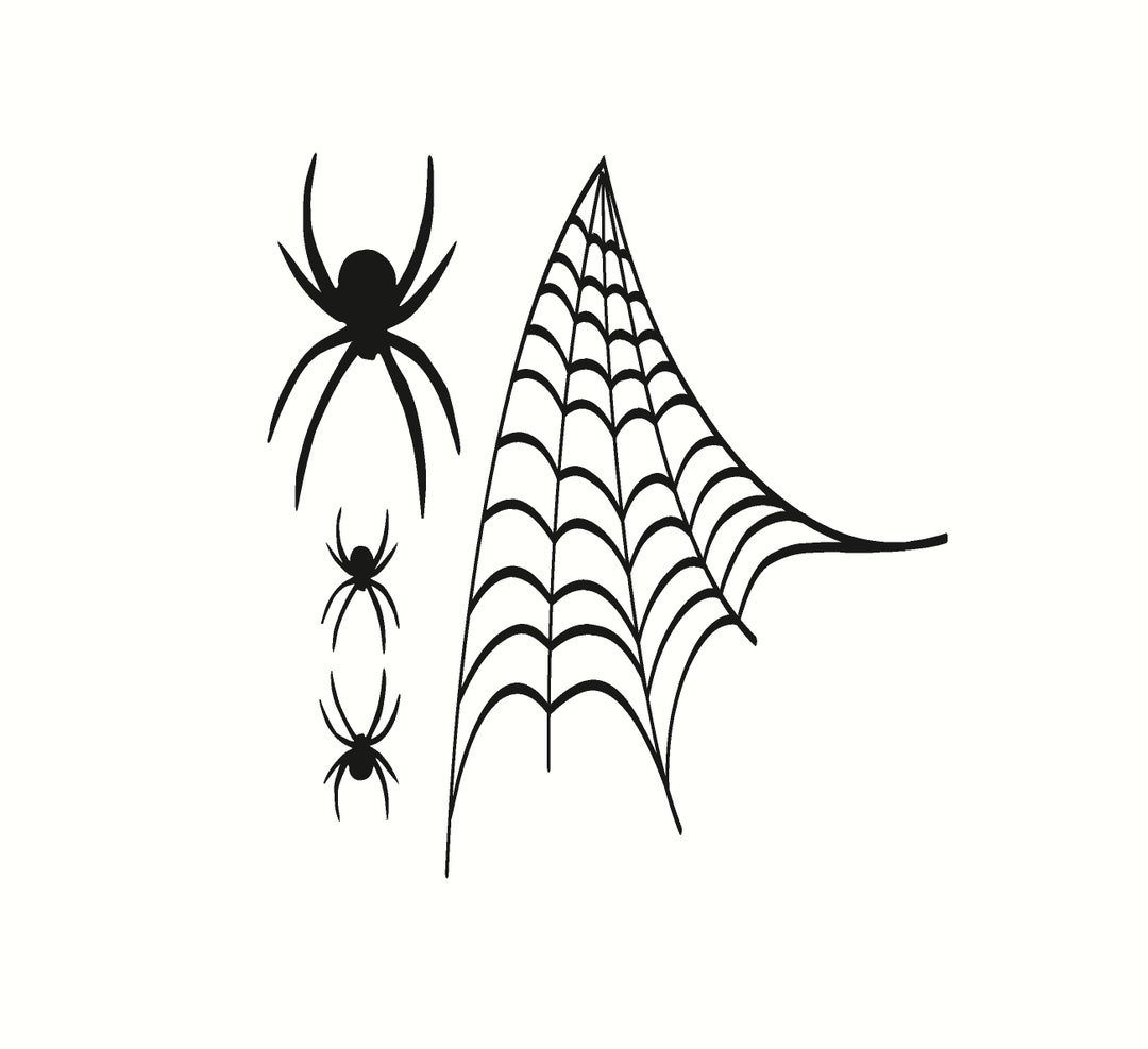 Corner Spider Web & 3 Spiders Decal Sticker Any Smooth Surface 10" X 7 ...