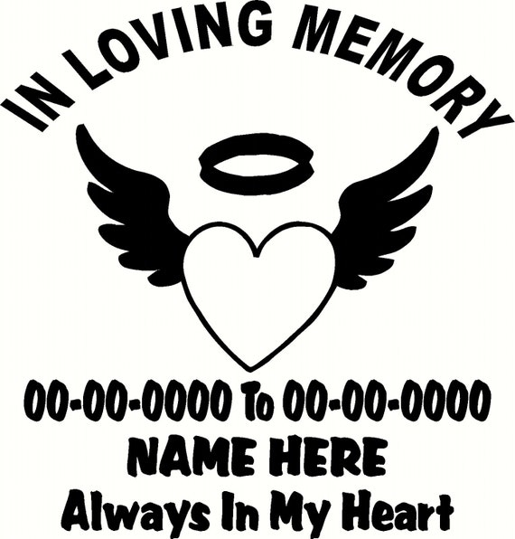 Clipart In Loving Memory Decal Templates In Loving Memory" Decals