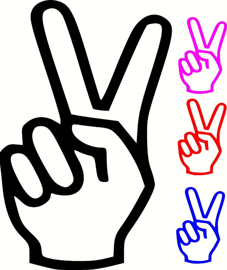 Finger Peace Sign Decal Sticker 4.0 X 6.5 - Etsy