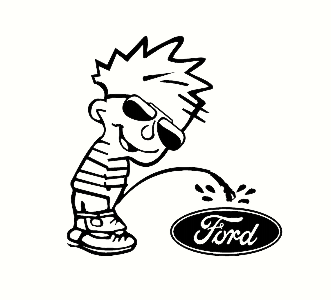 Calvin Pee on Ford Cool Calvin Decal Sticker - Etsy